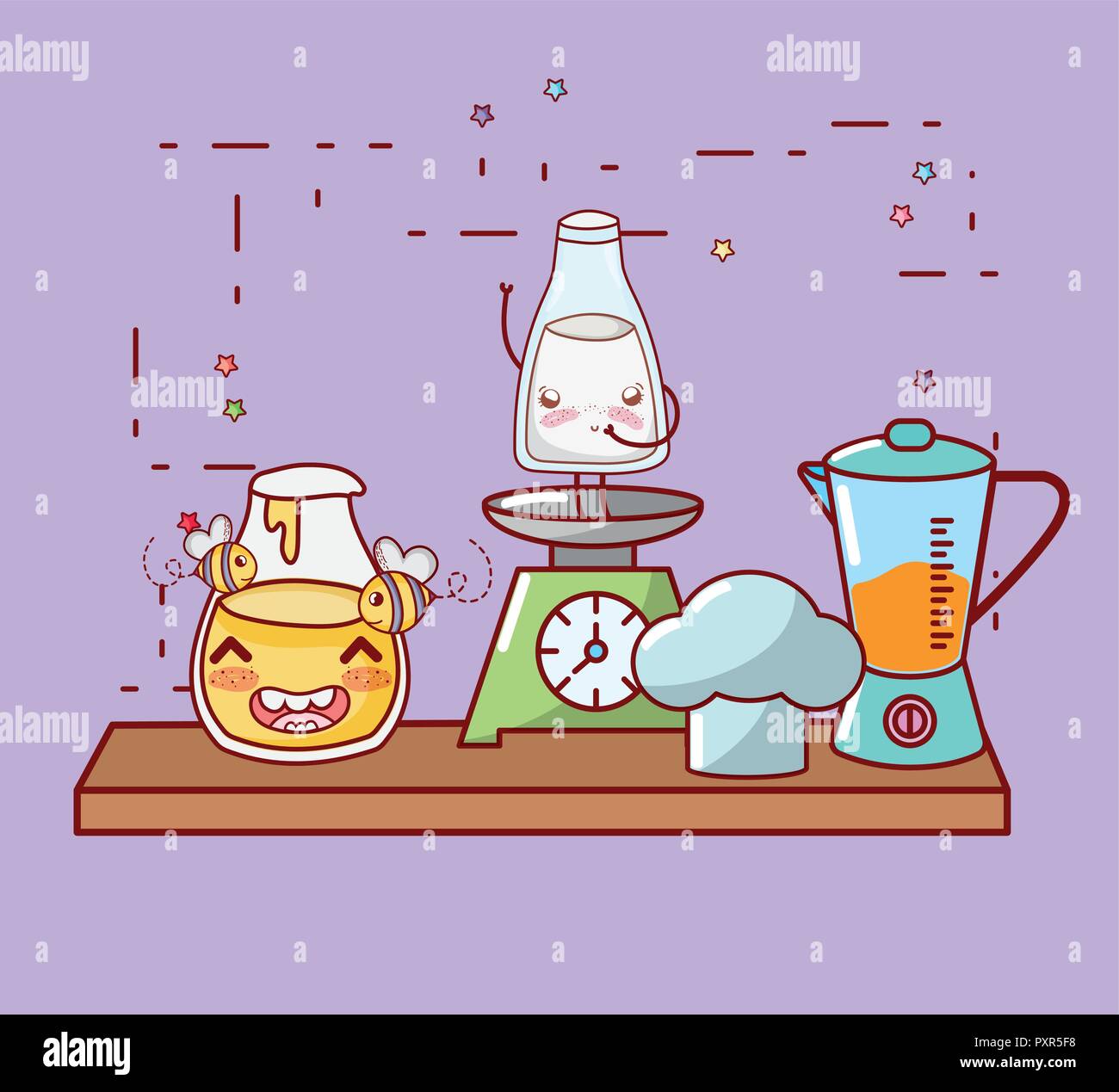 kitchen items cartoon kawaii cartoon Stock Vector Image & Art - Alamy