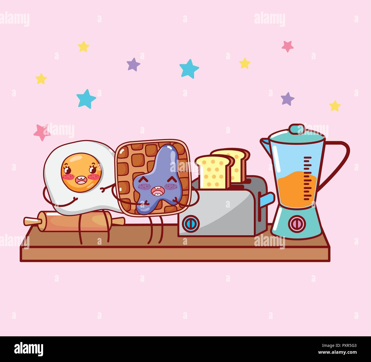 kitchen items cartoon kawaii cartoon Stock Vector Image & Art - Alamy