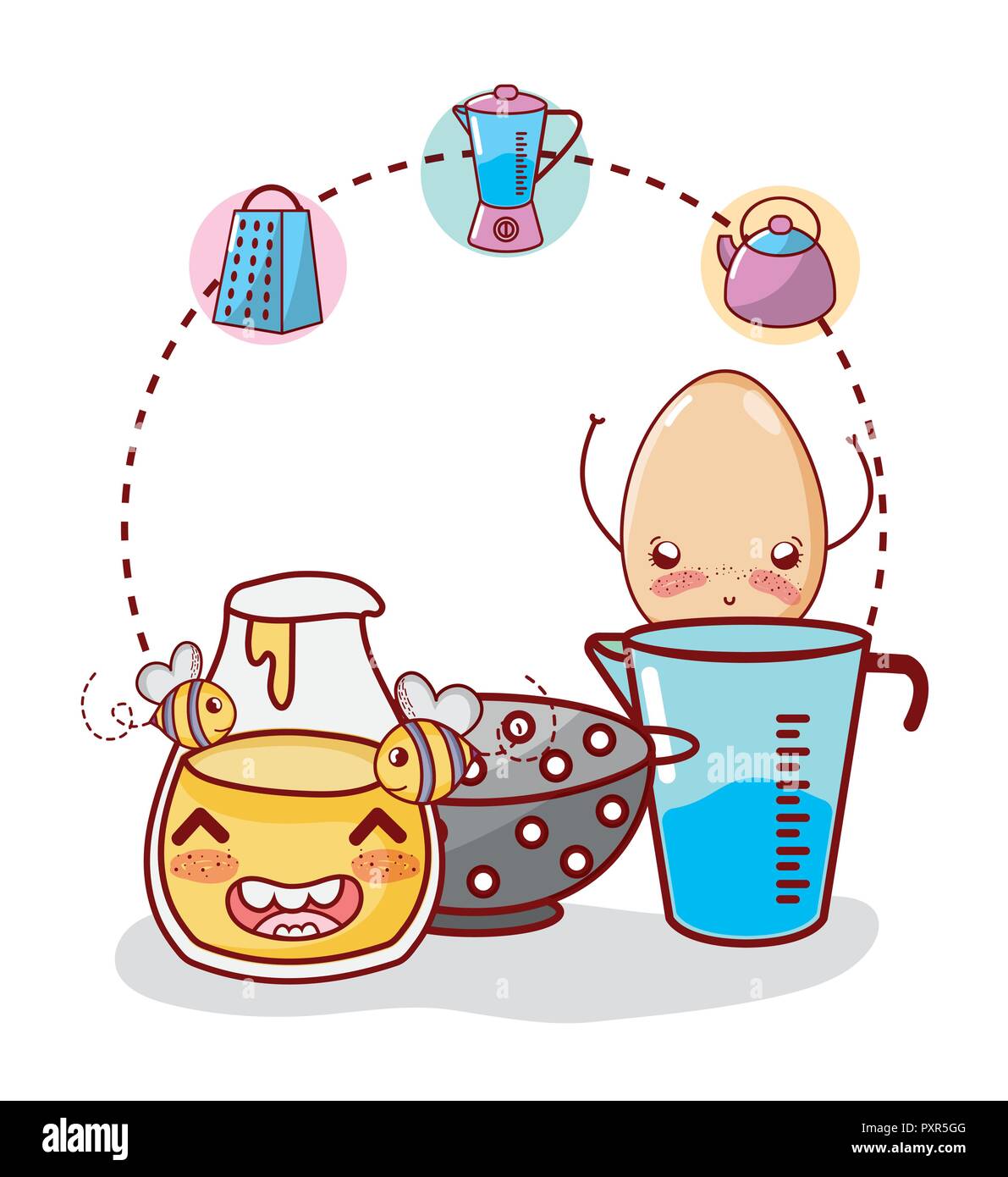 kitchen items cartoon kawaii cartoon Stock Vector Image & Art - Alamy