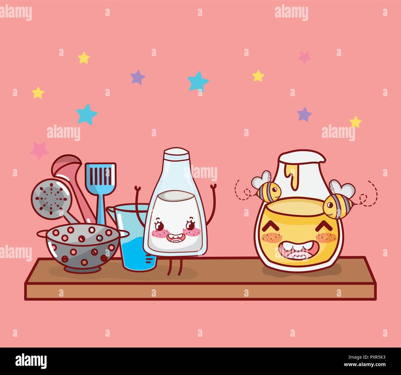 kitchen items cartoon kawaii cartoon Stock Vector Image & Art - Alamy