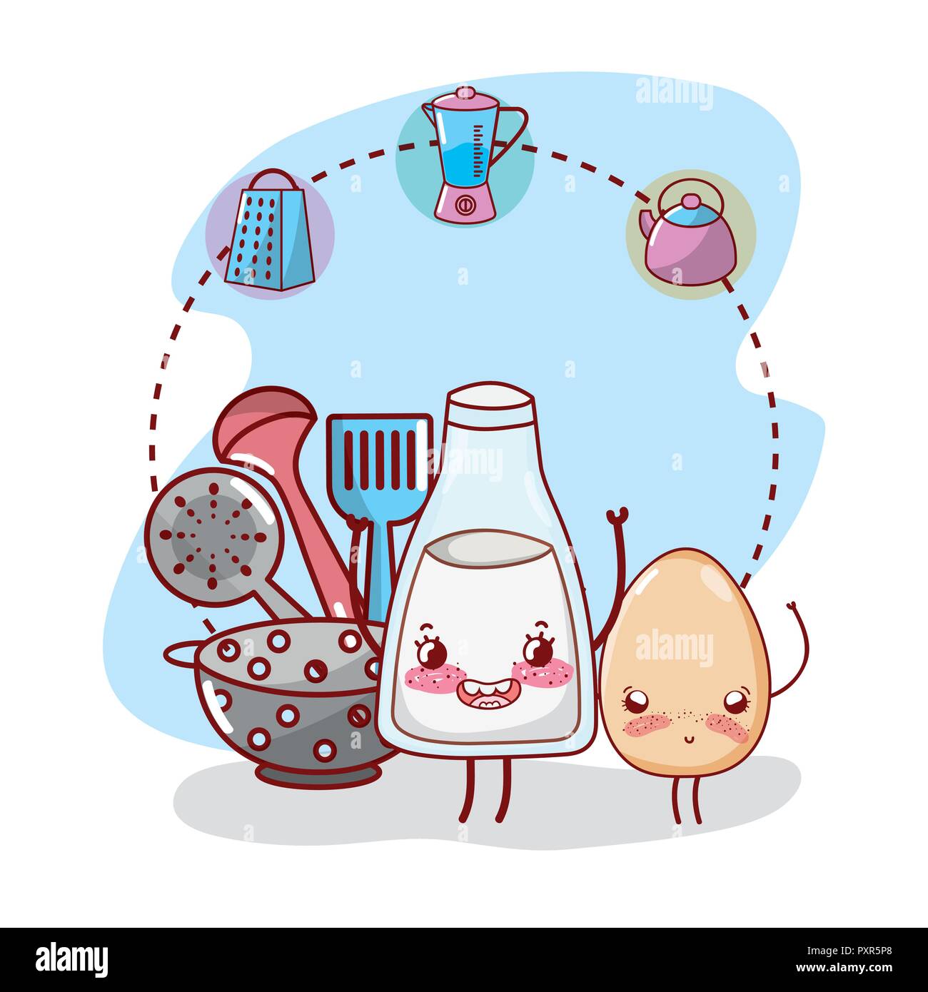 kitchen items cartoon kawaii cartoon Stock Vector Image & Art - Alamy