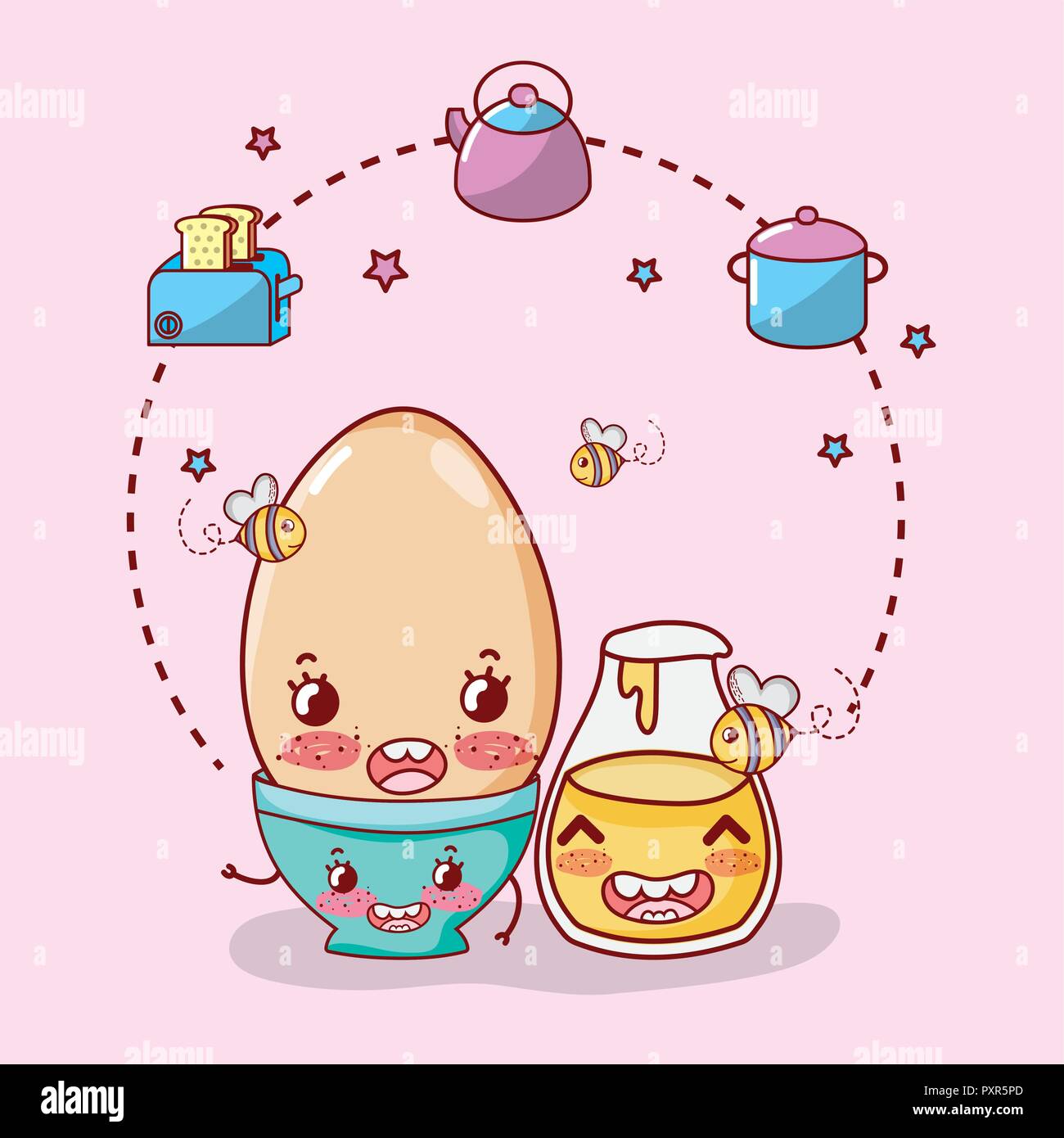 kitchen items cartoon kawaii cartoon Stock Vector Image & Art - Alamy