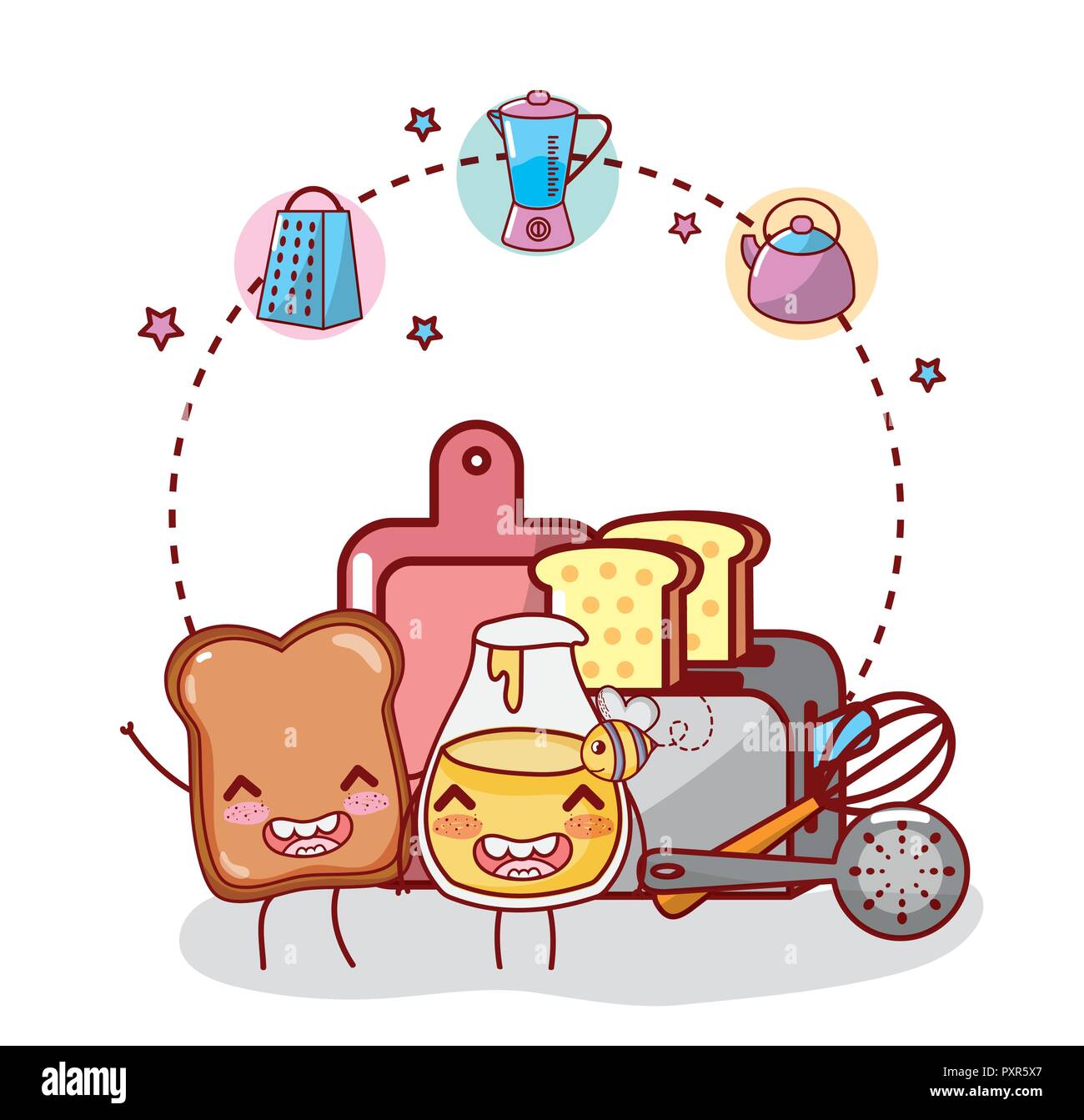 kitchen items cartoon kawaii cartoon Stock Vector Image & Art - Alamy