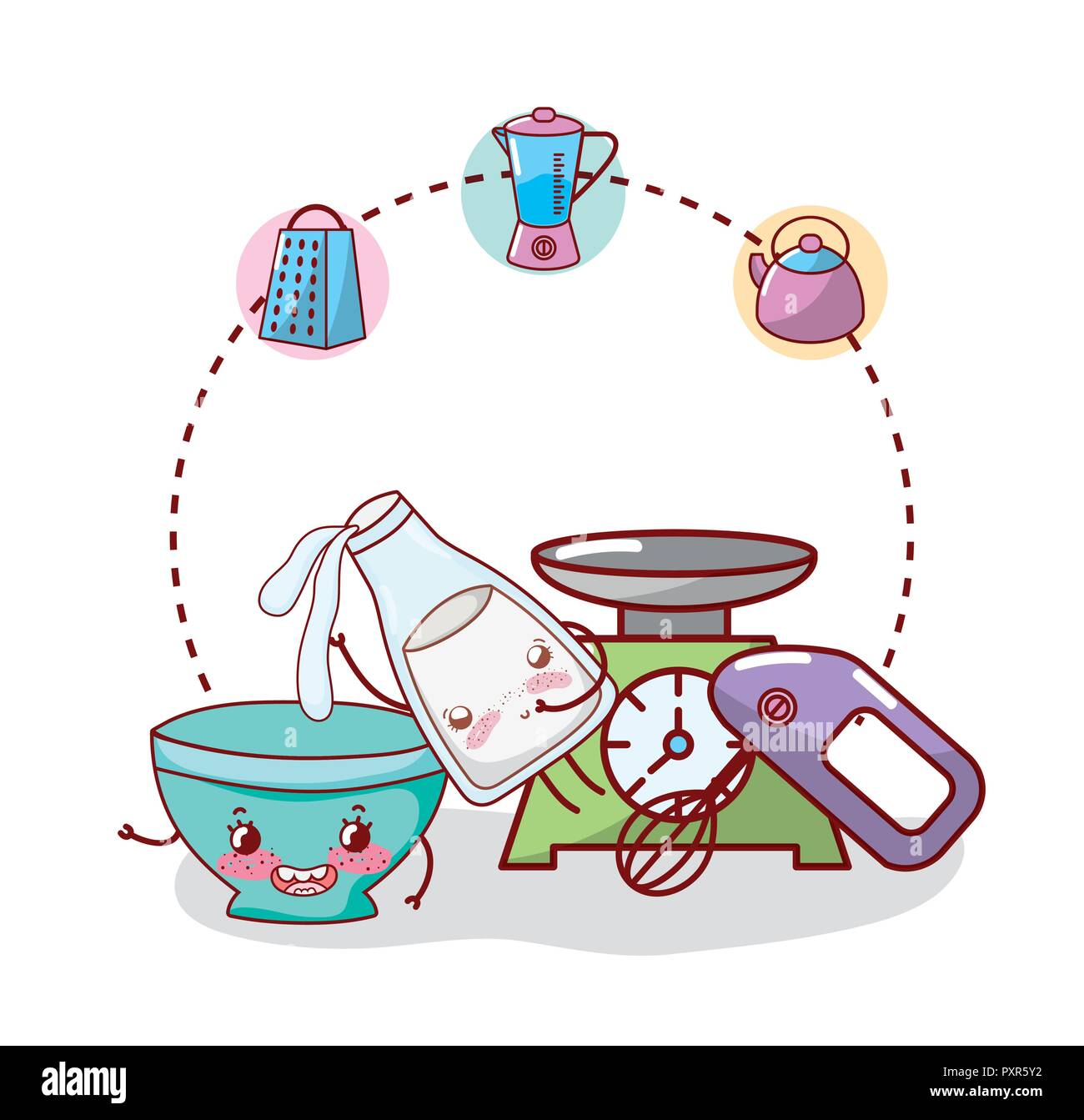 kitchen items cartoon kawaii cartoon Stock Vector Image & Art - Alamy