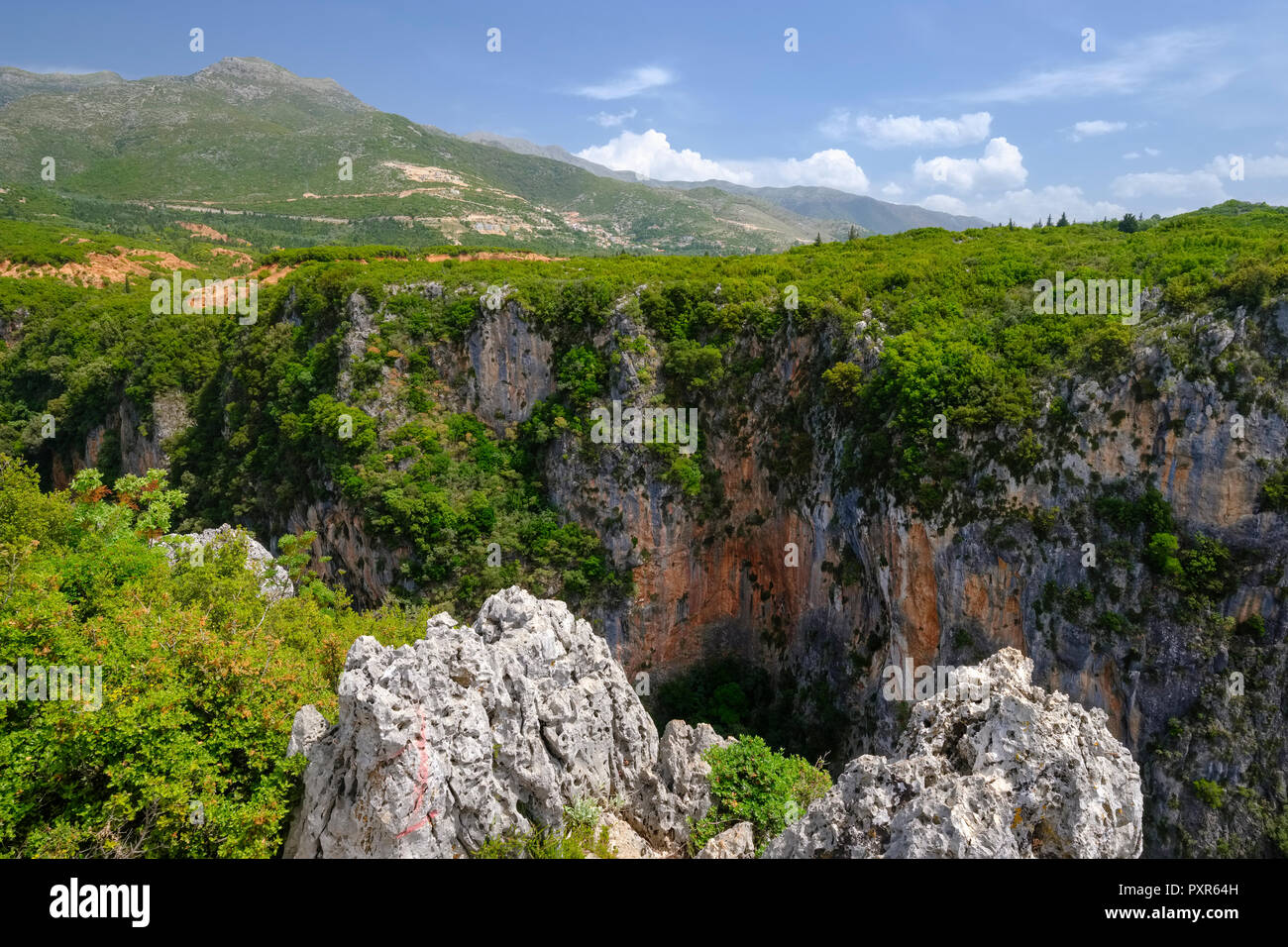 Albania, Vlore County, Canyon of Gjipe Stock Photo - Alamy