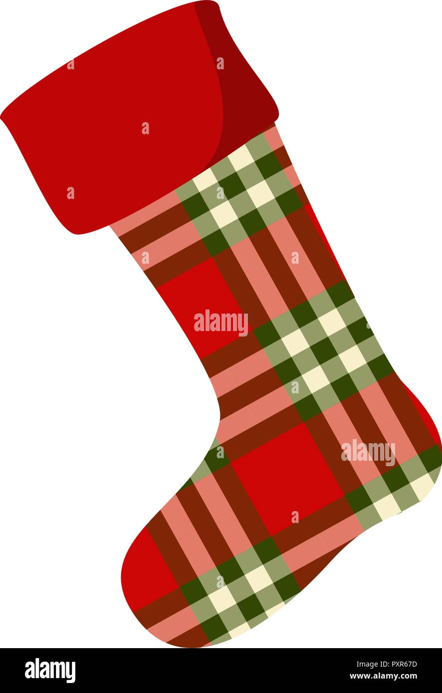 Christmas ornated sock on a white background Christmas-tree decoration ...