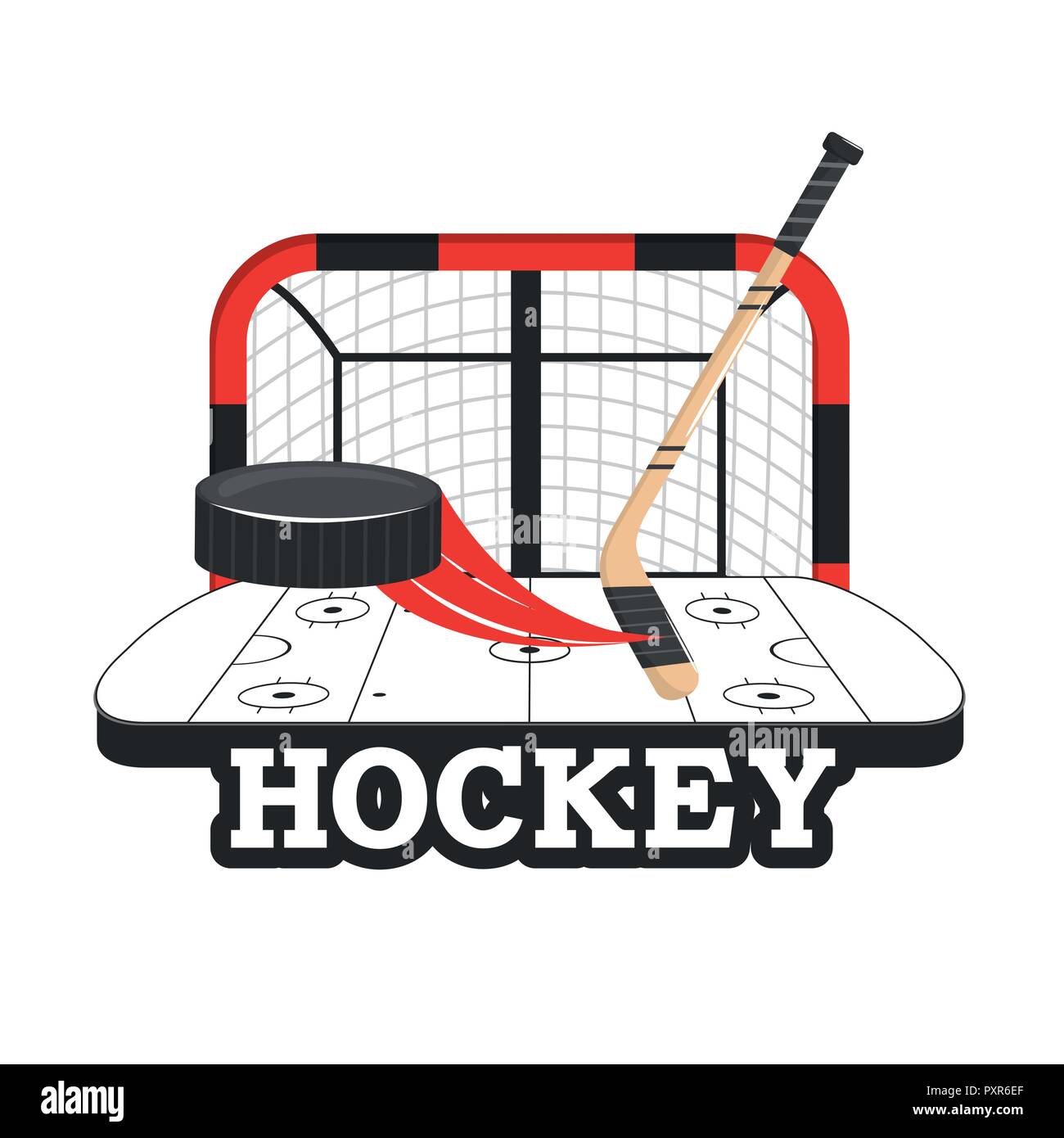 Puck in goal [goal] Cut Out Stock Images & Pictures - Alamy
