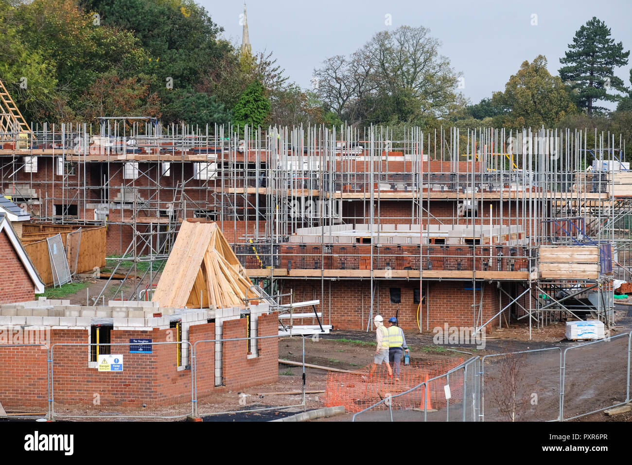 House being built with scaffolding hi-res stock photography and images ...