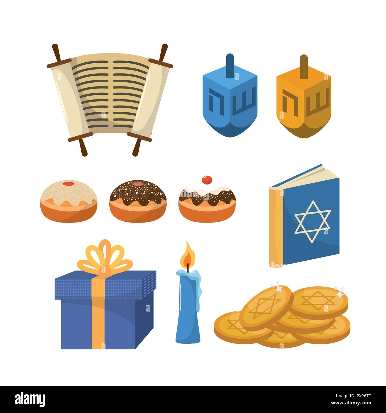 set happy hanukkah religion celebration Stock Vector Image & Art - Alamy