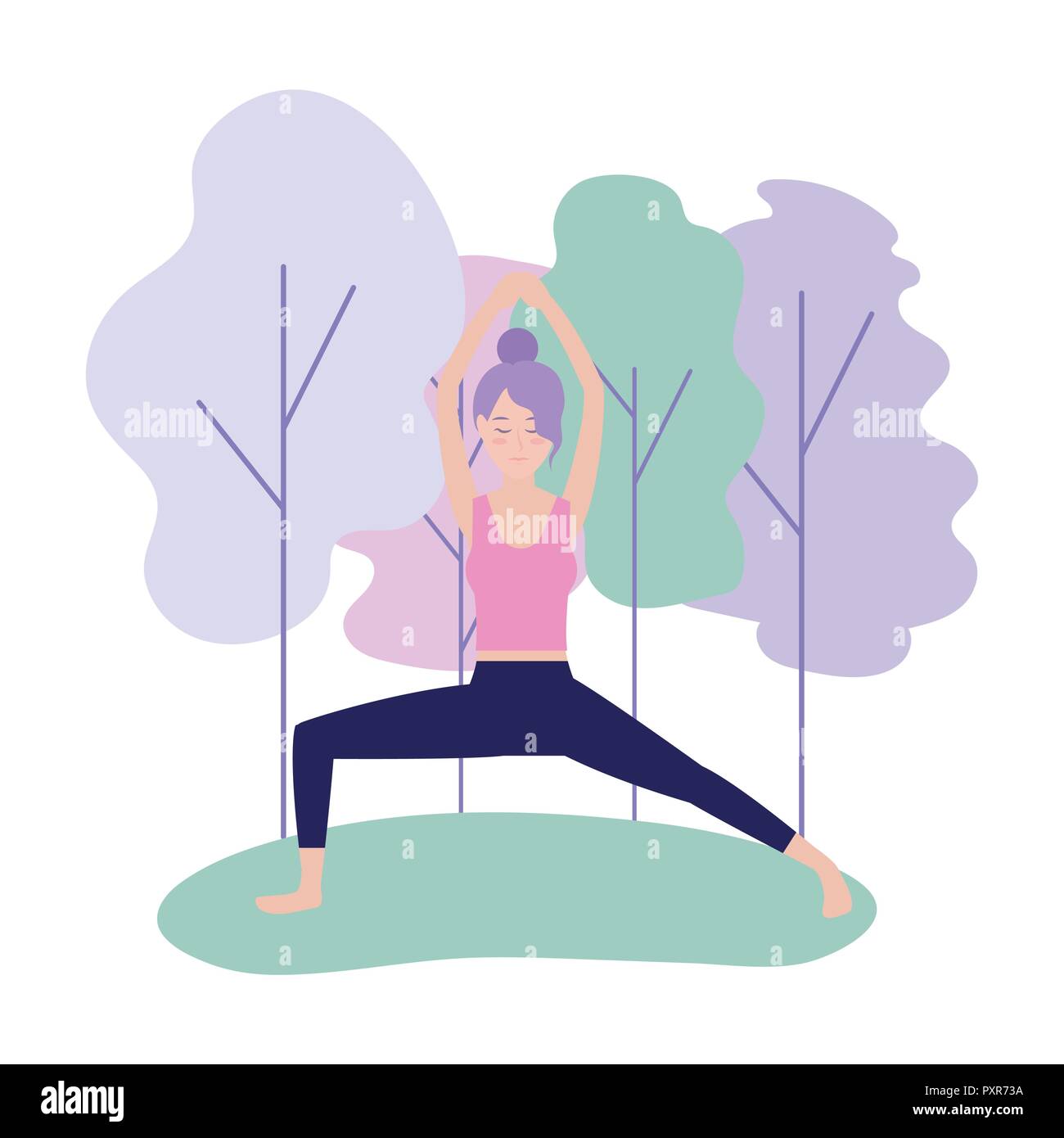 woman relax doing exercise posture Stock Vector Image & Art - Alamy