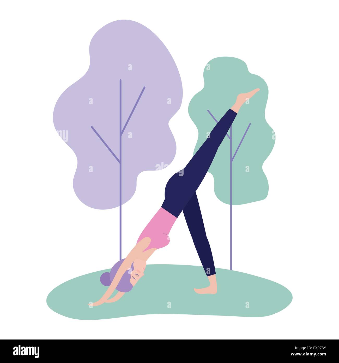 woman practice yoga posture harmony Stock Vector Image & Art - Alamy
