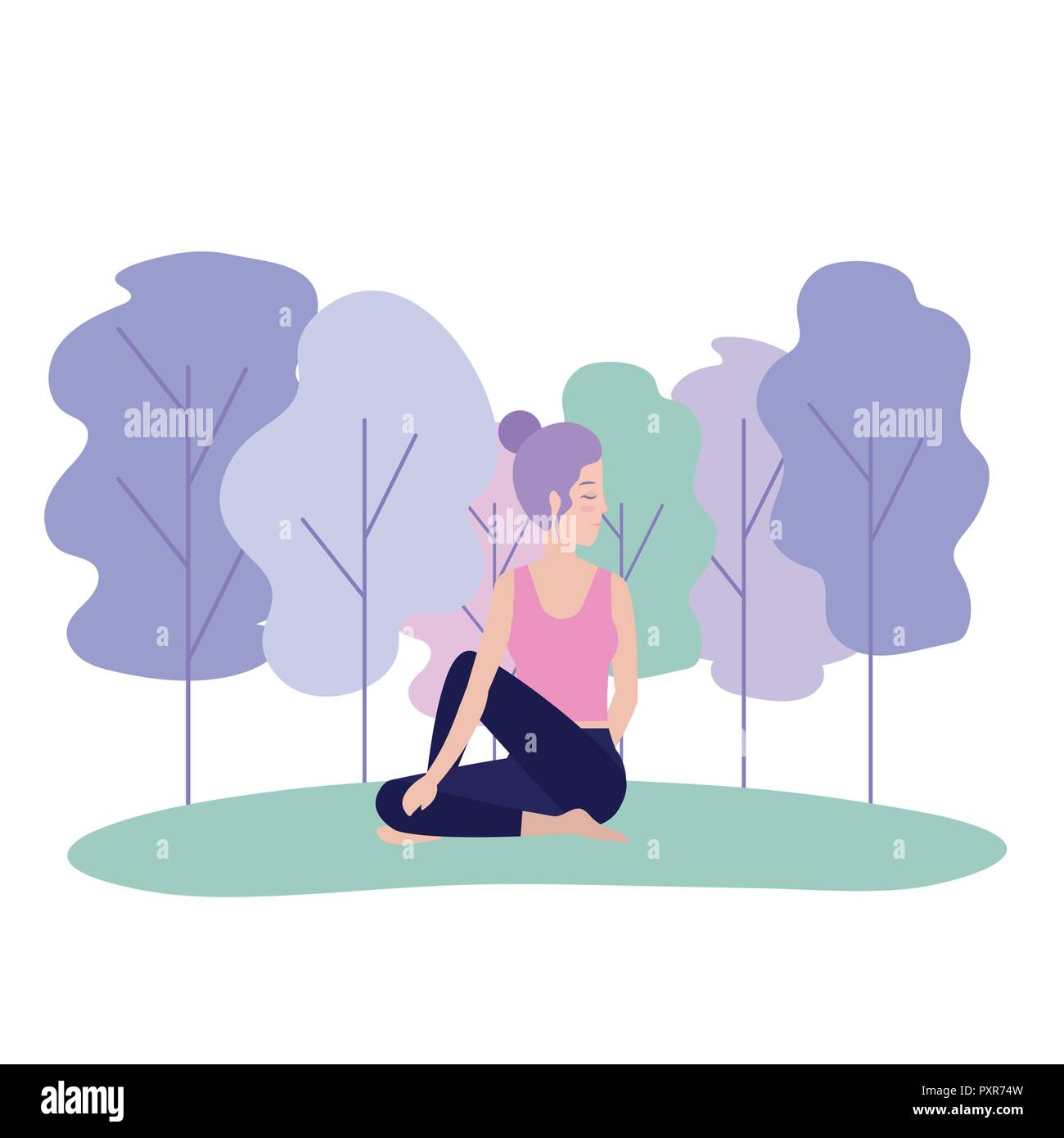 woman doing yoga exercise posture Stock Vector Image & Art - Alamy