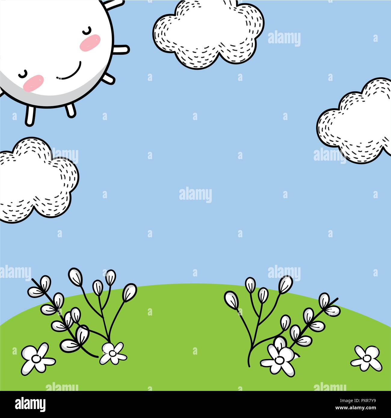 Nature drawings cartoons Stock Vector Image & Art - Alamy