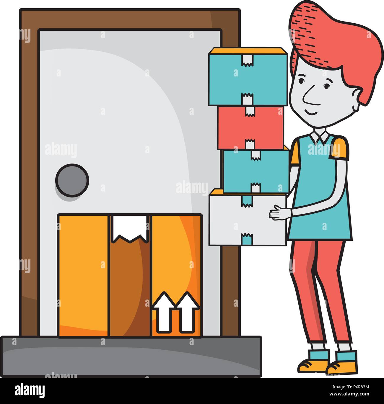 Delivery service cartoon Stock Vector Image & Art - Alamy