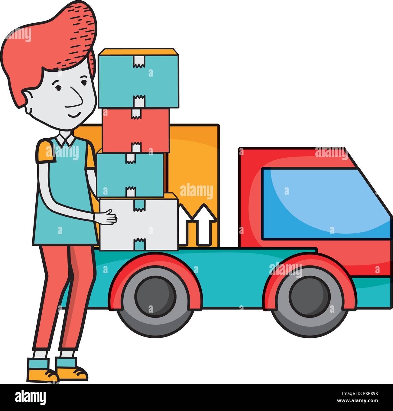 Delivery service cartoon Stock Vector Image & Art - Alamy