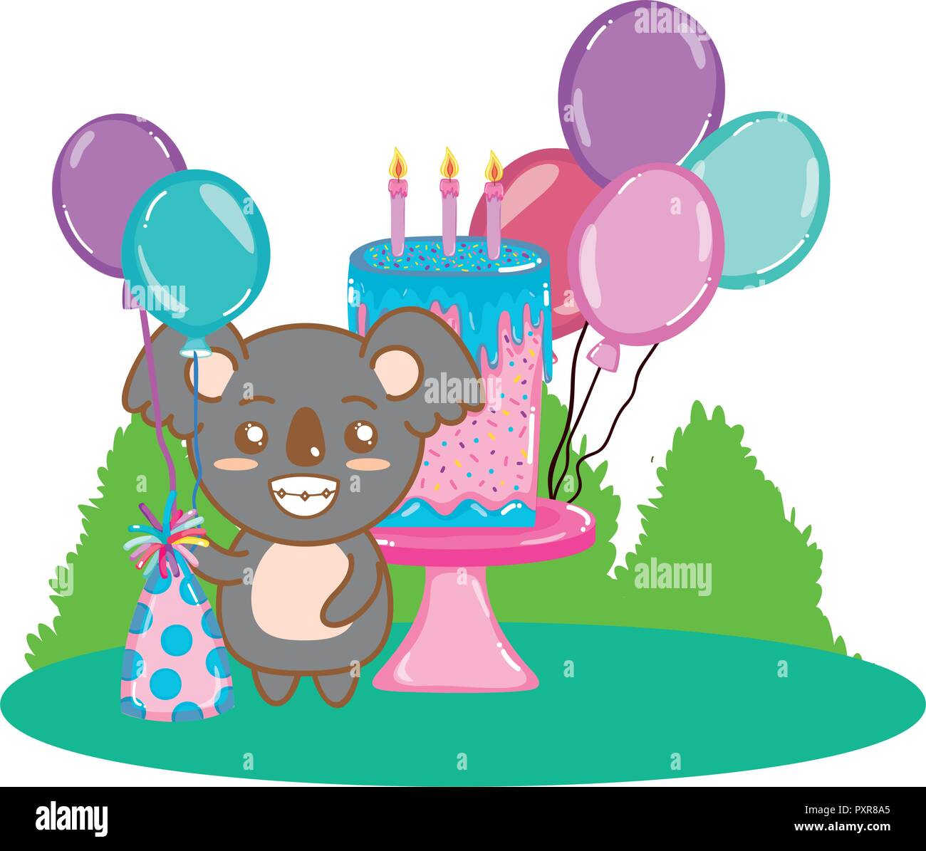 Birthday animal cartoon Stock Vector Image & Art - Alamy