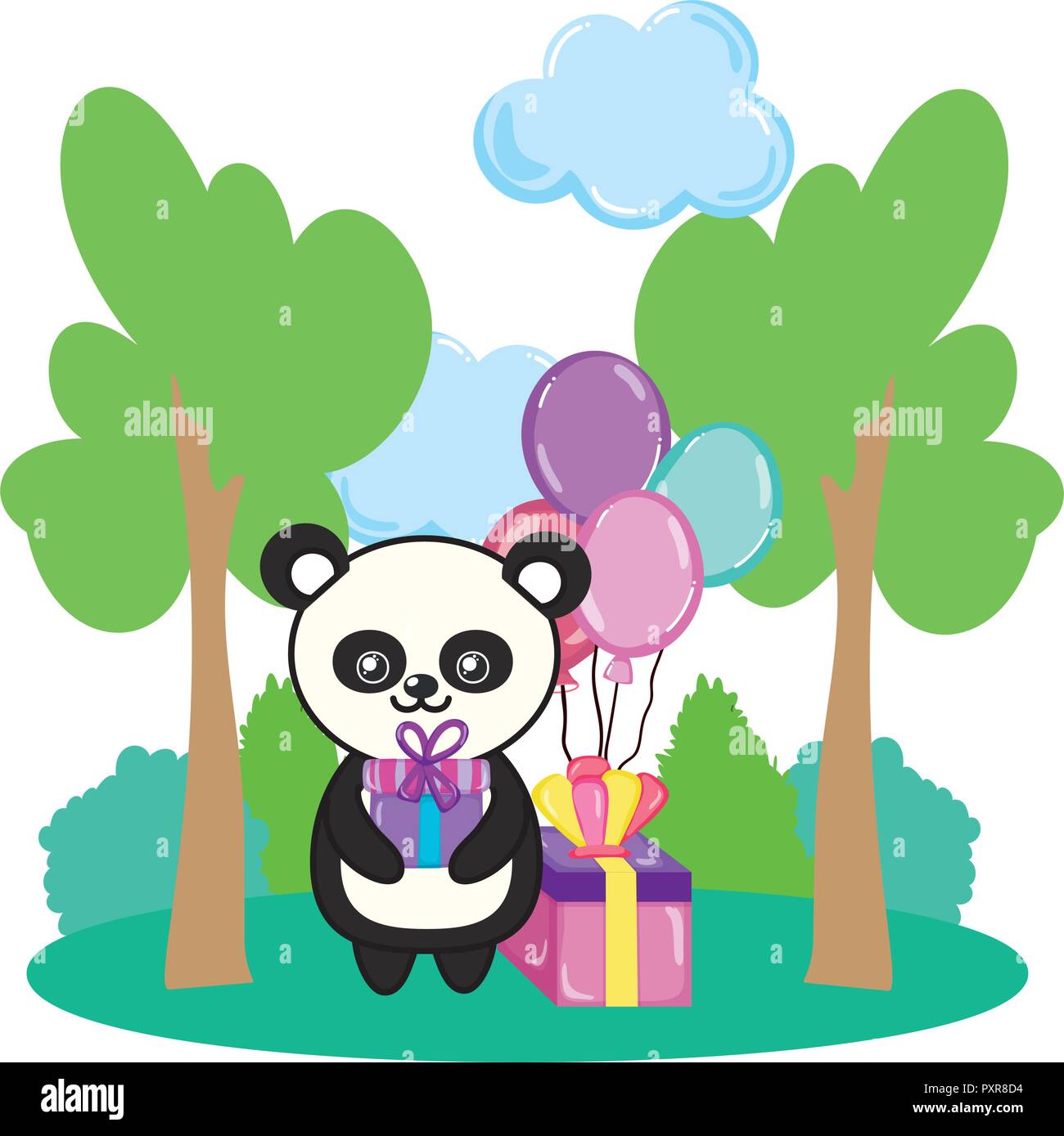 Birthday animal cartoon Stock Vector Image & Art - Alamy