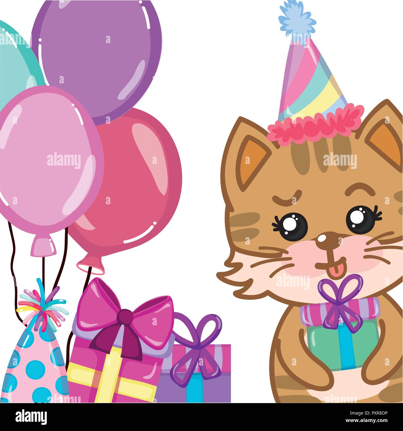 Birthday animal cartoon Stock Vector Image & Art - Alamy