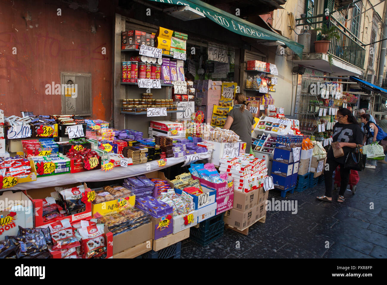 general goods store in the historic centre of Naples Stock Photo - Alamy