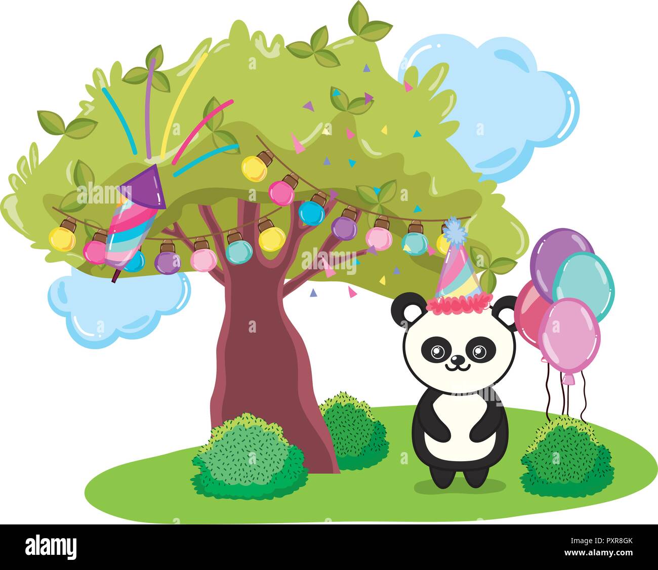 Birthday animal cartoon Stock Vector Image & Art - Alamy