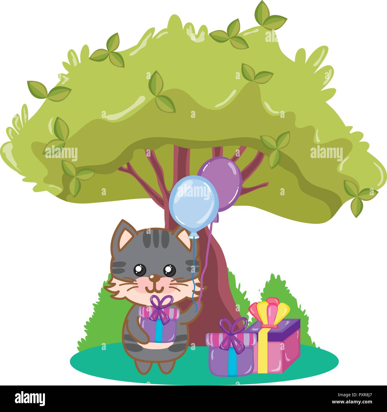 Birthday animal cartoon Stock Vector Image & Art - Alamy