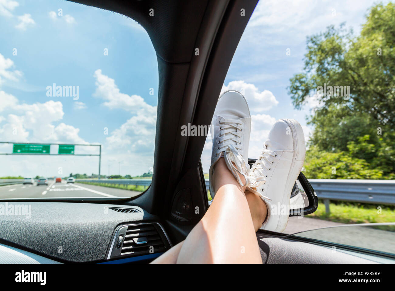 Feet out car window hi-res stock photography and images - Alamy