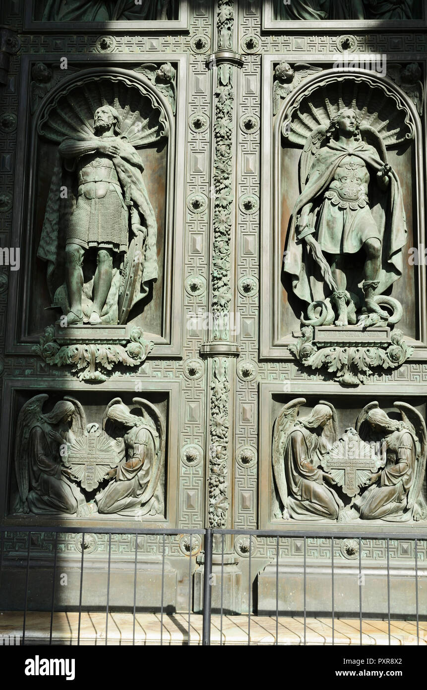 St. Isaac's Gate, bronze doors. Saint Isaac's Cathedral. Saint ...