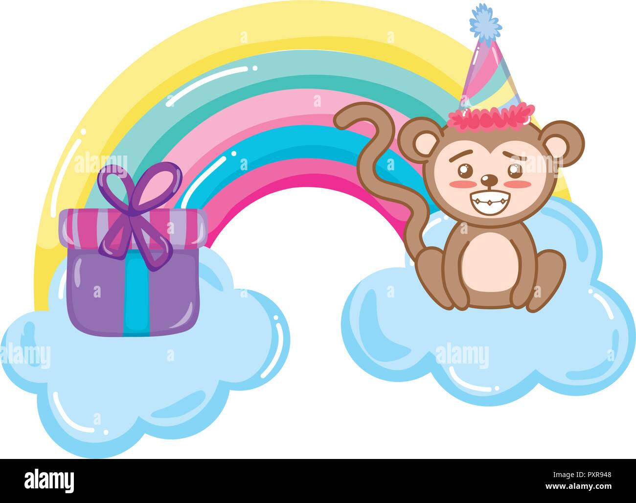Birthday animal cartoon Stock Vector Image & Art - Alamy