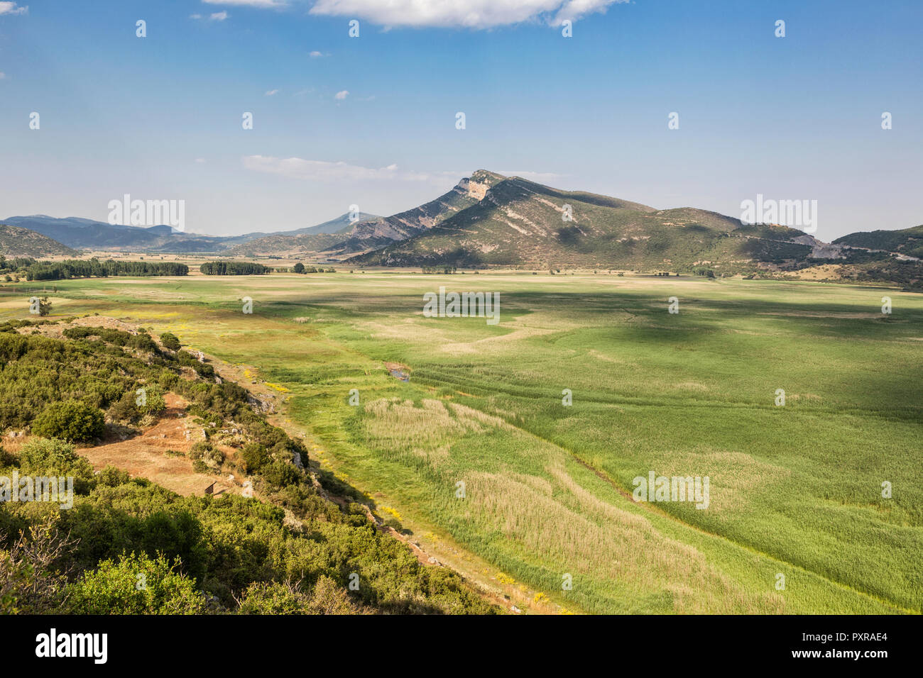 Greece, Peloponnese, Corinthia, Stymfalia, Ancient plateau, Lake ...