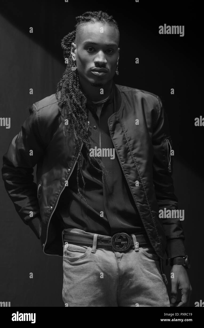 Advertising, editorial images of black male modeling street-stye ...