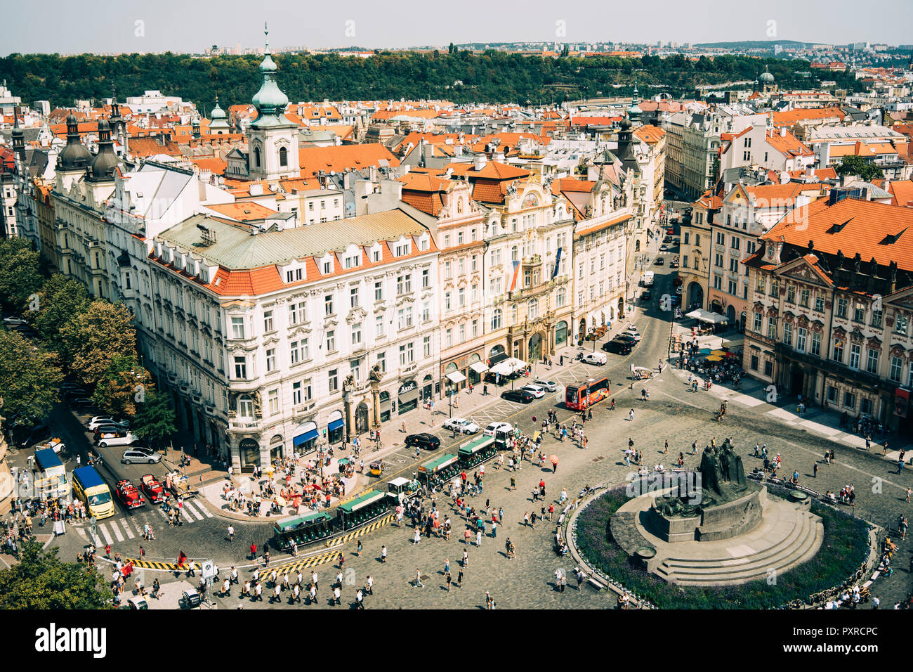 Czechia, Prague, Old Town Square seen from the old town hall Stock ...