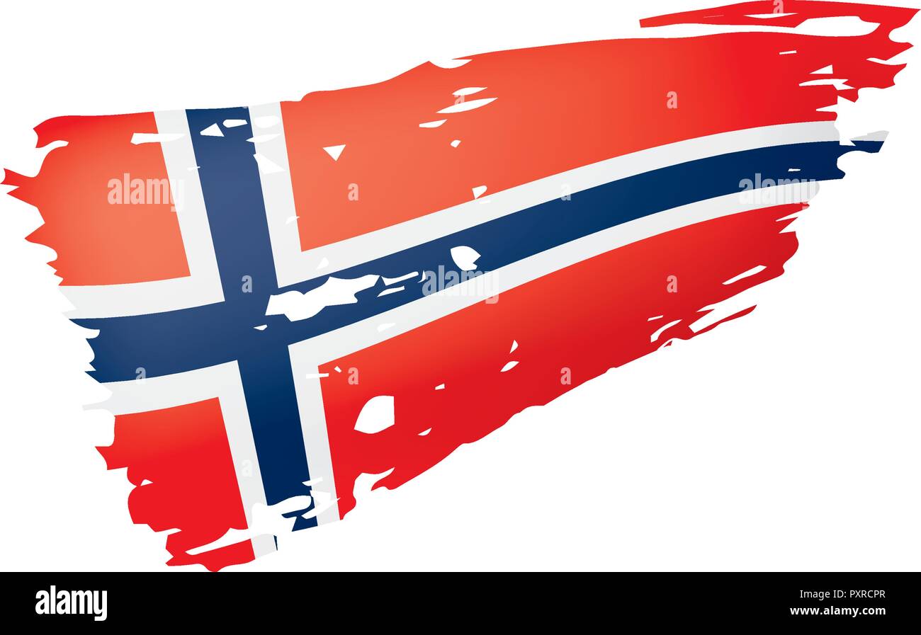 Norway flag, vector illustration on a white background Stock Vector ...