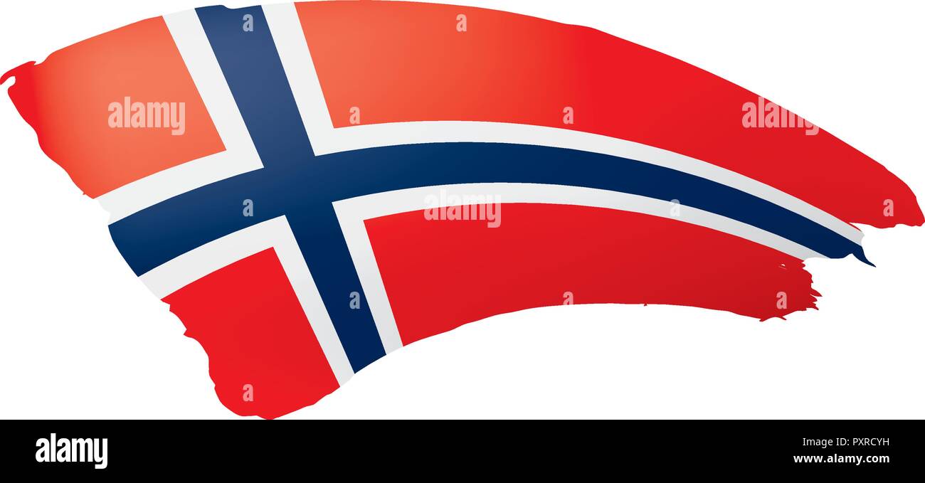 Norway flag, vector illustration on a white background Stock Vector ...