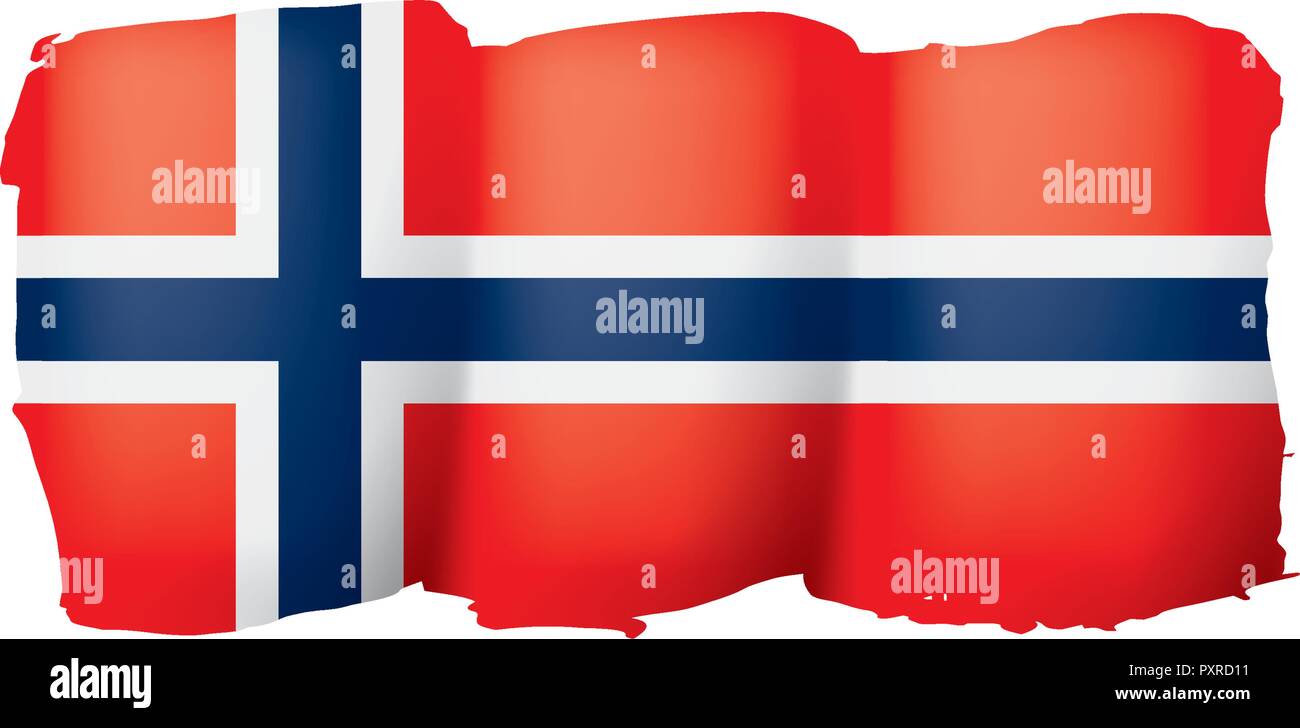 Norway flag, vector illustration on a white background Stock Vector ...