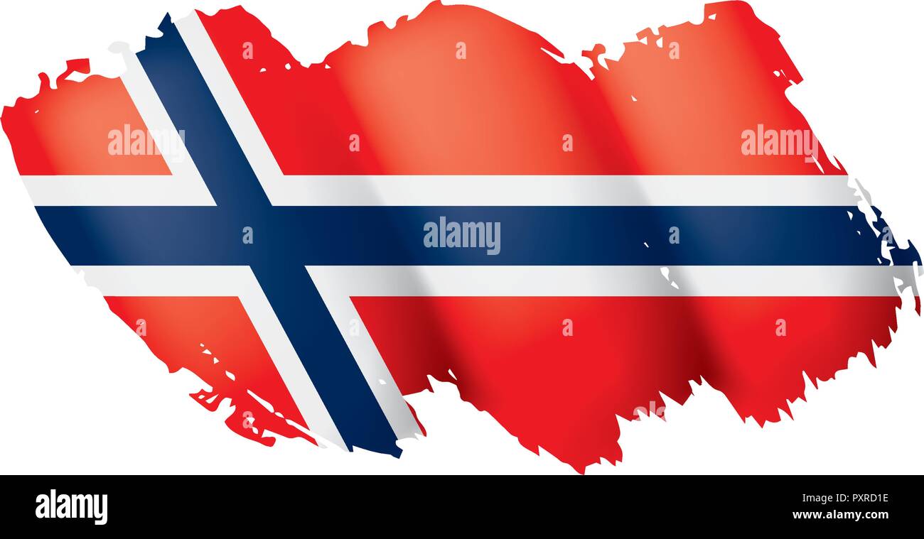Norway flag, vector illustration on a white background Stock Vector ...
