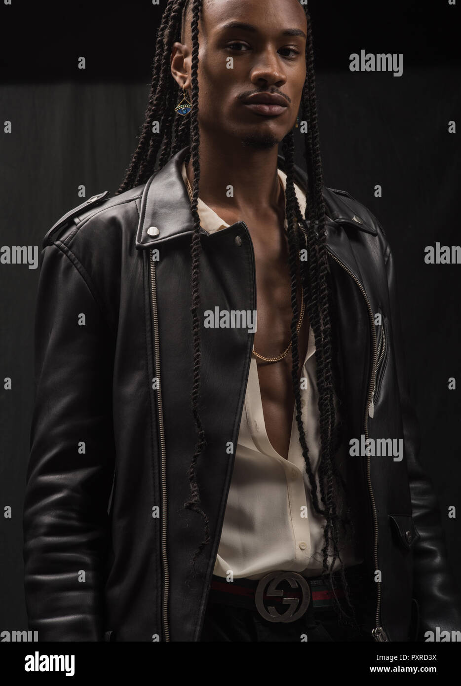 Advertising, editorial images of black male modeling street-stye ...