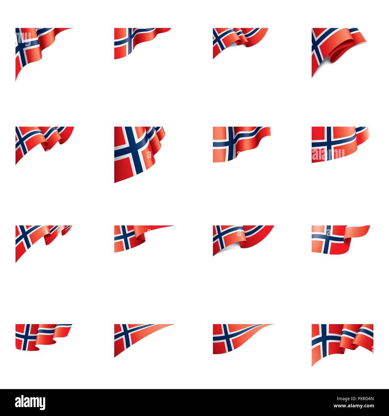 Norway flag, vector illustration on a white background Stock Vector ...