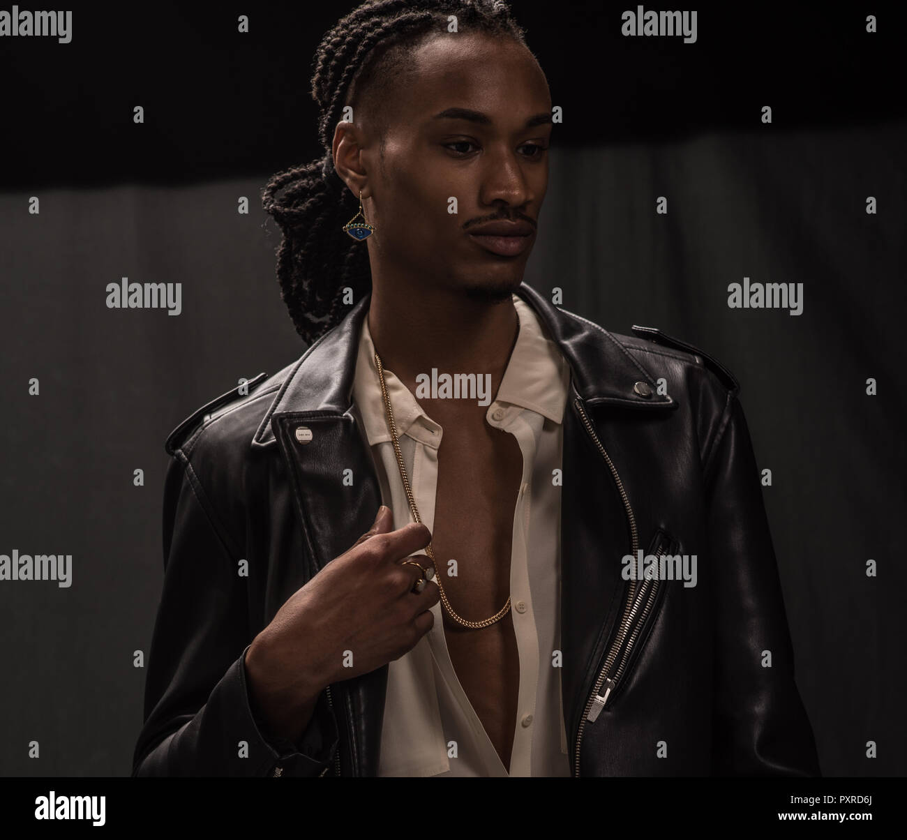 Advertising, editorial images of black male modeling street-stye ...