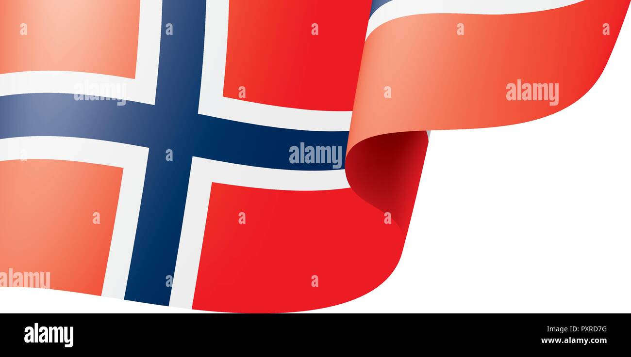 Norway flag, vector illustration on a white background Stock Vector ...