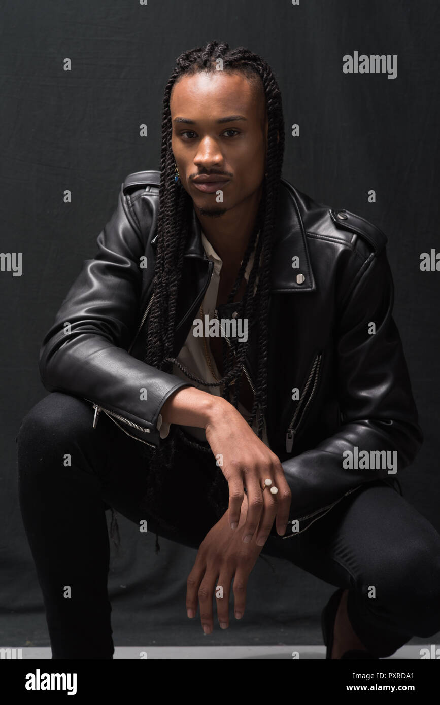 Advertising, editorial images of black male modeling street-stye ...