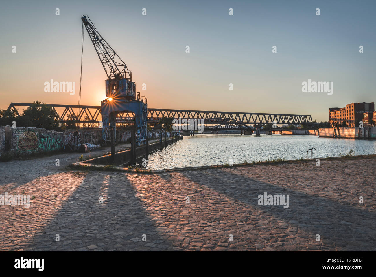 Germany, Hamburg, Bill harbour at sunrise Stock Photo - Alamy