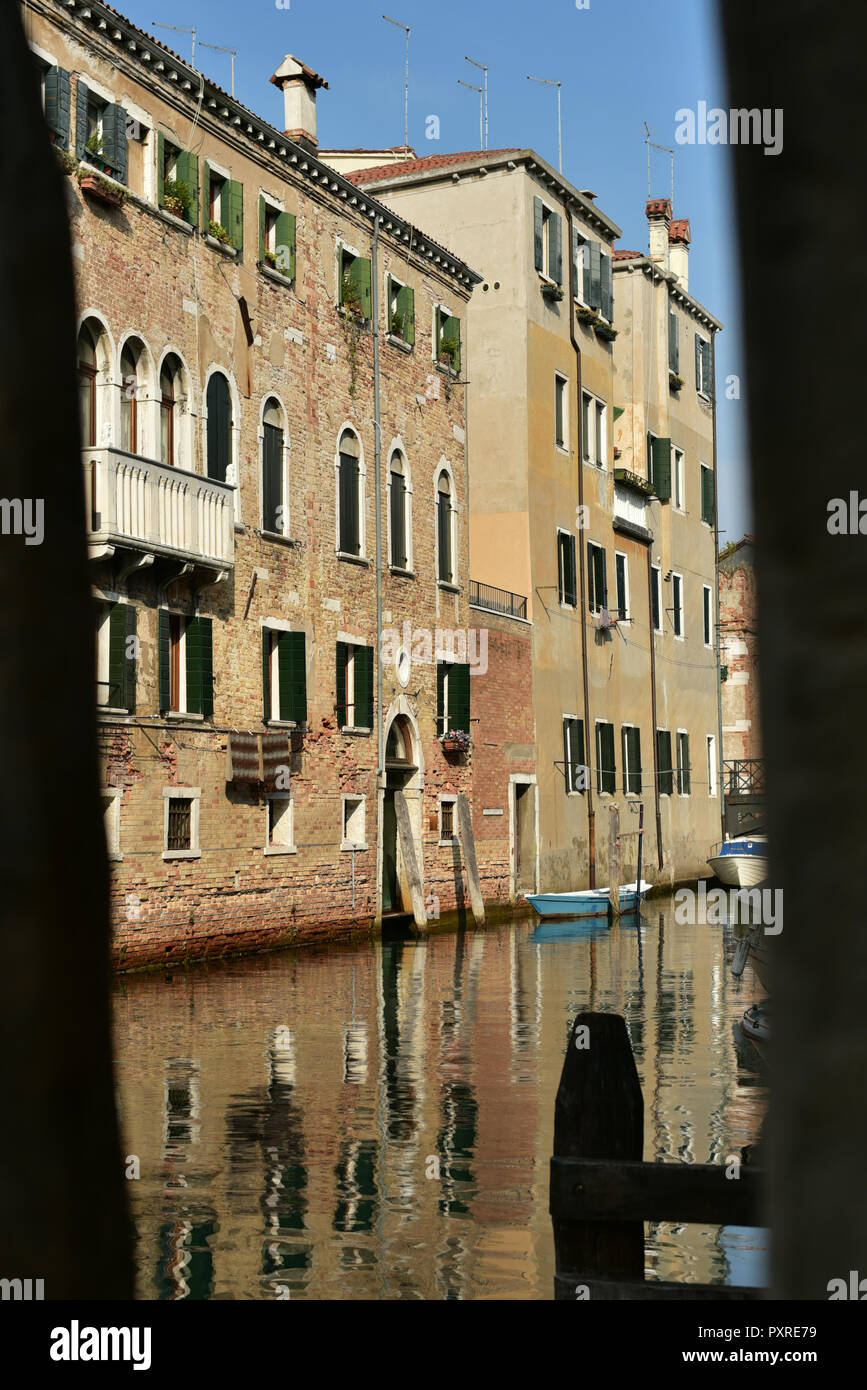 Venice buildings in front of a canal, Venice Italy Stock Photo - Alamy