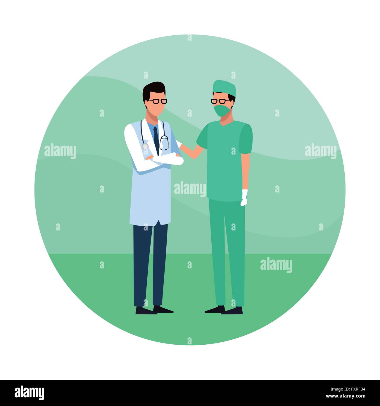 Medical teamwork round icon Stock Vector Image & Art - Alamy