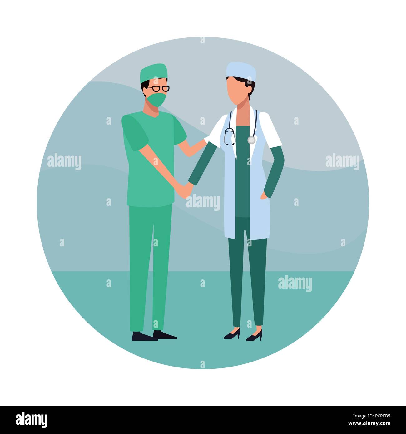 Medical teamwork round icon Stock Vector Image & Art - Alamy
