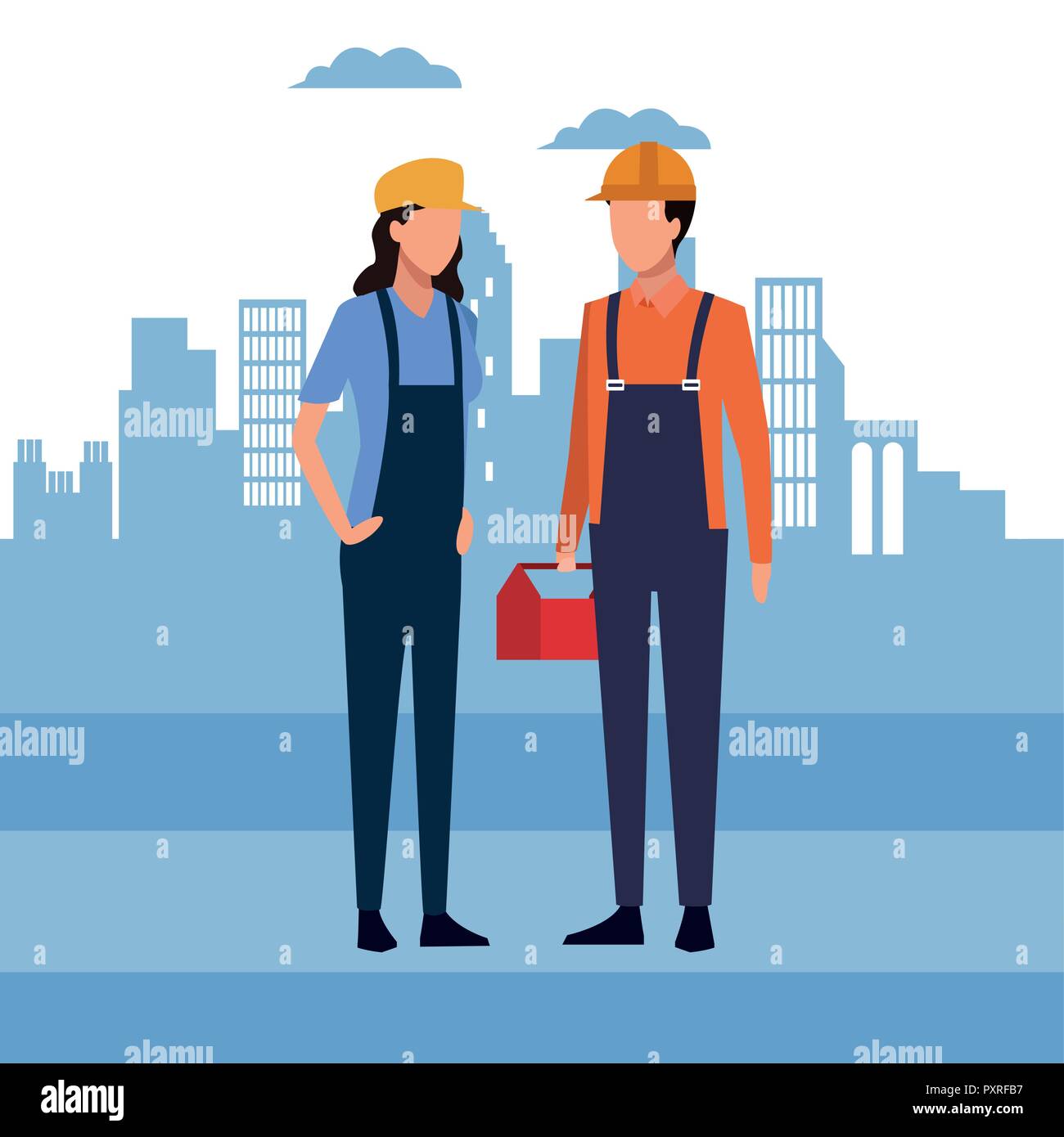 Construction workers round icon Stock Vector Image & Art - Alamy