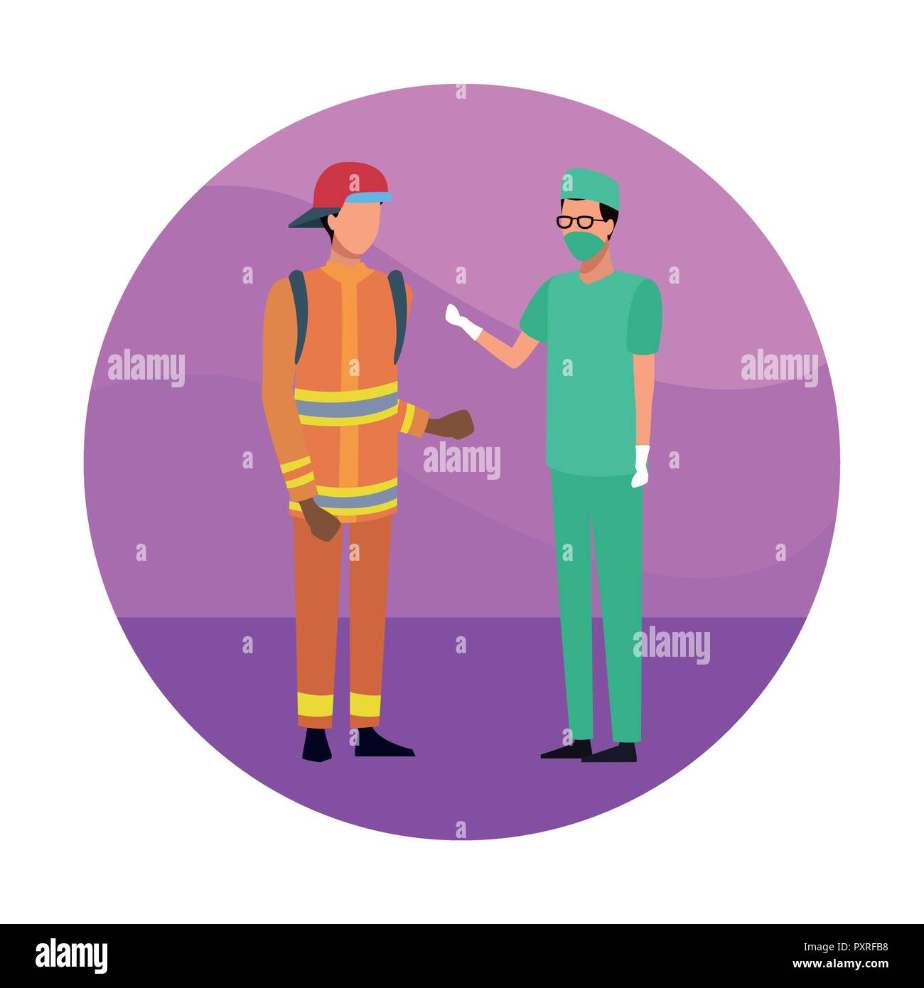 Doctor and firefighter Stock Vector Image & Art - Alamy