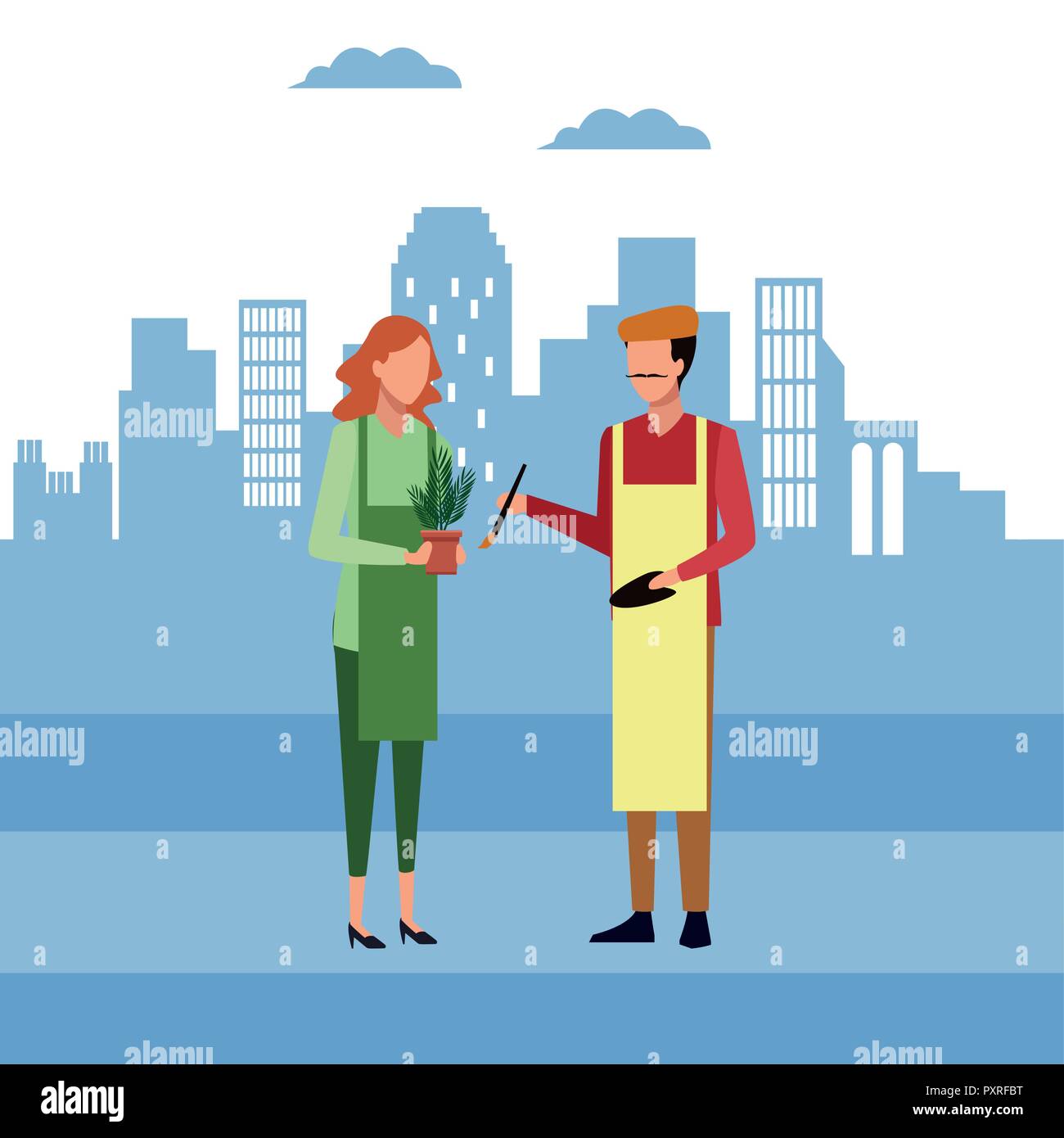 People working cartoon Stock Vector Image & Art - Alamy