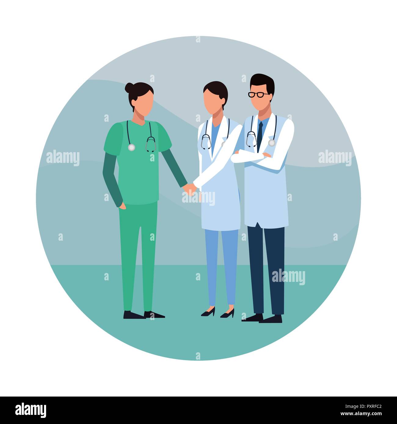 Medical teamwork round icon Stock Vector Image & Art - Alamy