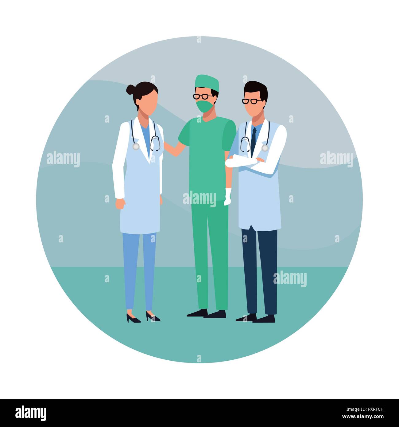Medical teamwork round icon Stock Vector Image & Art - Alamy