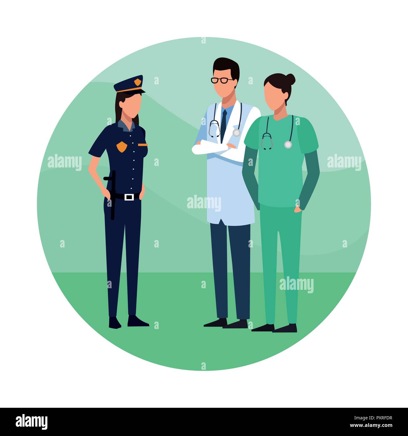 Man woman doctors talking Cut Out Stock Images & Pictures - Alamy